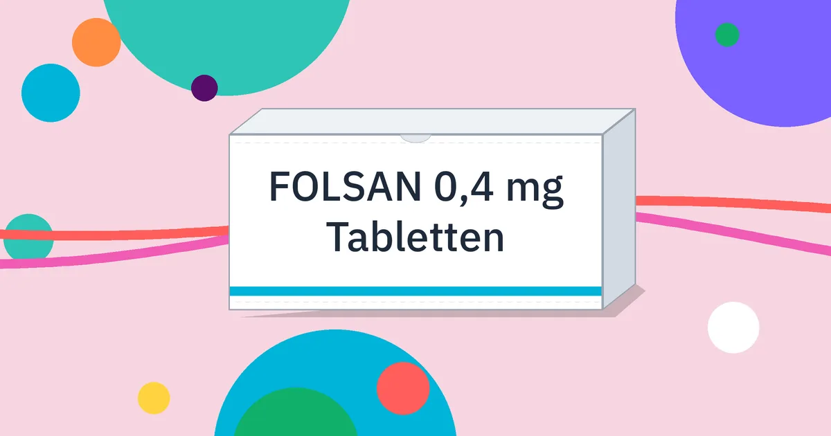 Symbolbild: Packung mit der Aufschrift FOLSAN 0,4 mg Tabletten (PZN 01246720) – Verfügbarkeit und Bezug in Apotheken in Frankfurt am Main