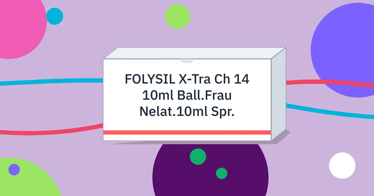 Symbolbild: Packung mit der Aufschrift FOLYSIL X-Tra Ch 14 10ml Ball.Frau Nelat.10ml Spr. (PZN 17998385) – Verfügbarkeit und Bezug in Apotheken in Frankfurt am Main