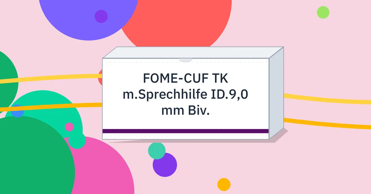 Symbolbild: Packung mit der Aufschrift FOME-CUF TK m.Sprechhilfe ID.9,0 mm Biv. (PZN 02260248) – Verfügbarkeit und Bezug in Apotheken in Frankfurt am Main