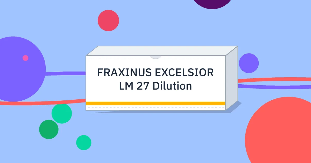 Symbolbild: Packung mit der Aufschrift FRAXINUS EXCELSIOR LM 27 Dilution (PZN 13492192) – Verfügbarkeit und Bezug in Apotheken in Frankfurt am Main