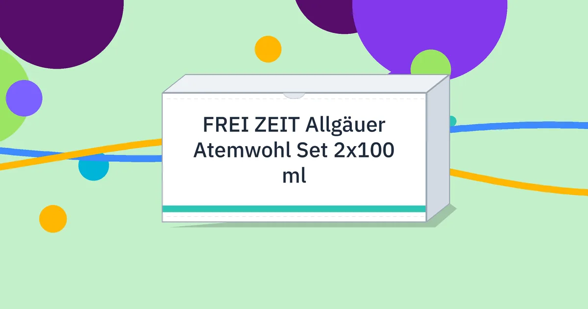 Symbolbild: Packung mit der Aufschrift FREI ZEIT Allgäuer Atemwohl Set 2x100 ml (PZN 16898351) – Verfügbarkeit und Bezug in Apotheken in Frankfurt am Main