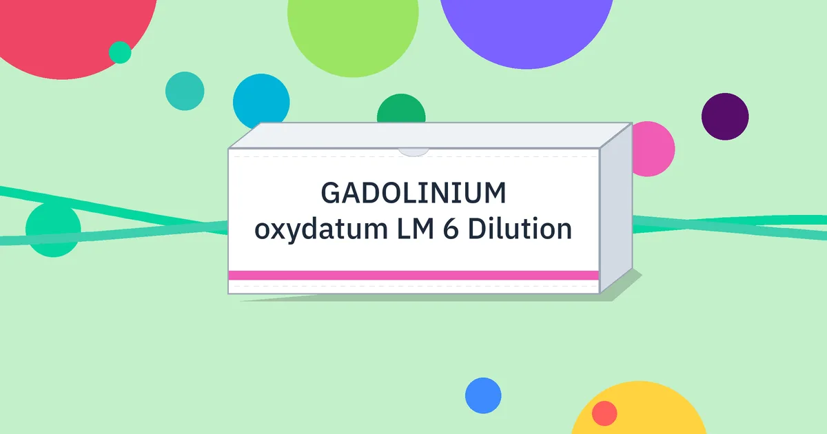 Symbolbild: Packung mit der Aufschrift GADOLINIUM oxydatum LM 6 Dilution (PZN 13494280) – Verfügbarkeit und Bezug in Apotheken in Frankfurt am Main