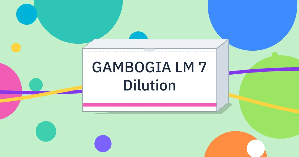 Symbolbild: Packung mit der Aufschrift GAMBOGIA LM 7 Dilution (PZN 13498438) – Verfügbarkeit und Bezug in Apotheken in Frankfurt am Main