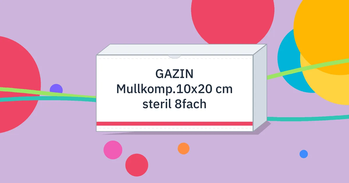 Symbolbild: Packung mit der Aufschrift GAZIN Mullkomp.10x20 cm steril 8fach (PZN 00150751) – Verfügbarkeit und Bezug in Apotheken in Frankfurt am Main