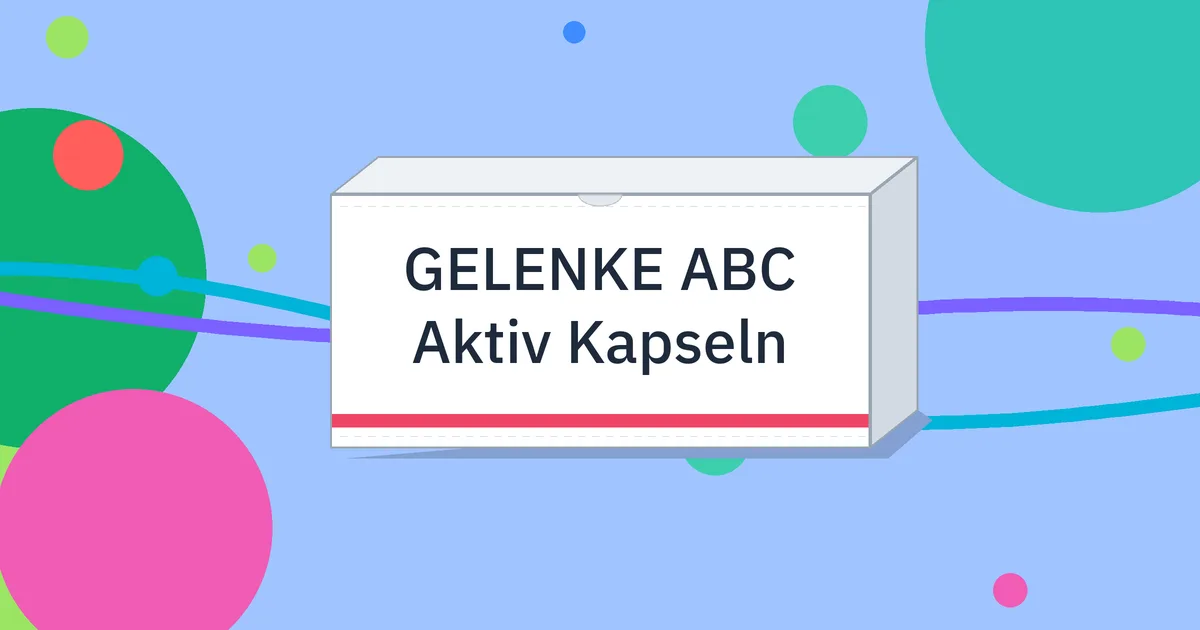 Symbolbild: Packung mit der Aufschrift GELENKE ABC Aktiv Kapseln (PZN 04678118) – Verfügbarkeit und Bezug in Apotheken in Frankfurt am Main