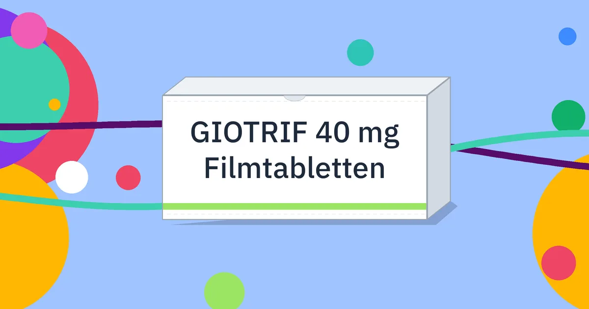 Symbolbild: Packung mit der Aufschrift GIOTRIF 40 mg Filmtabletten (PZN 02484367) – Verfügbarkeit und Bezug in Apotheken in Frankfurt am Main