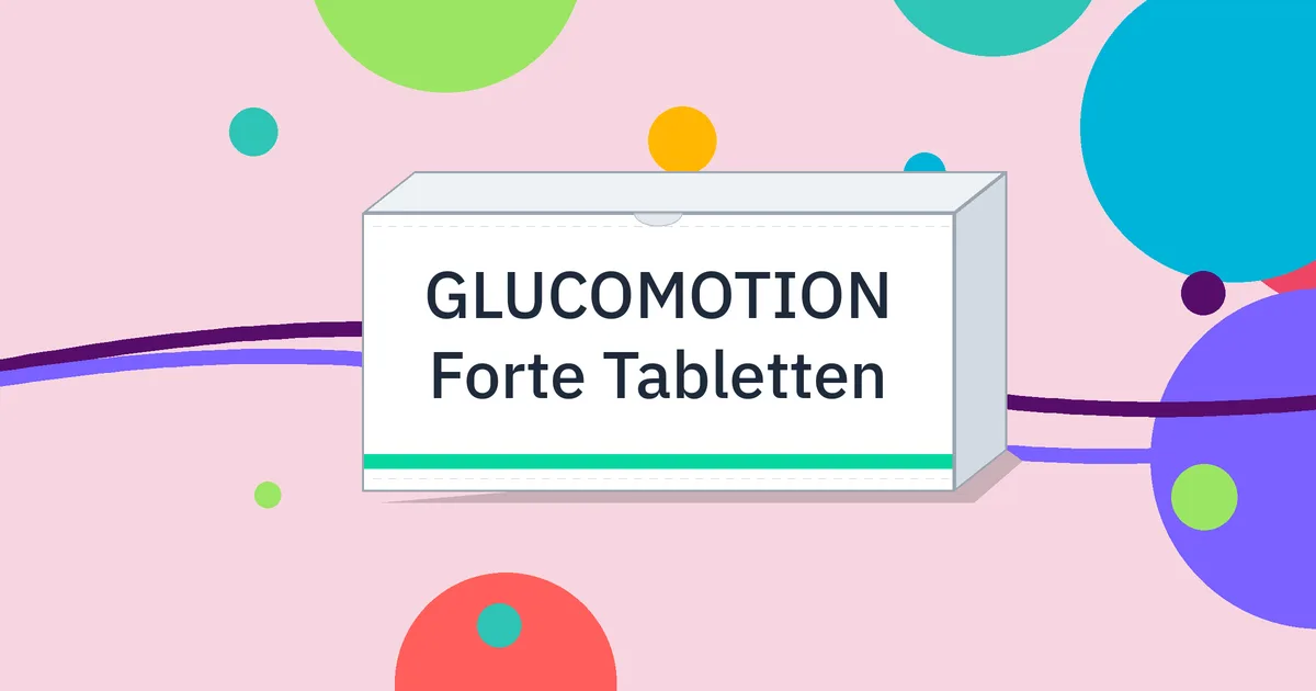 Symbolbild: Packung mit der Aufschrift GLUCOMOTION Forte Tabletten (PZN 17890759) – Verfügbarkeit und Bezug in Apotheken in Frankfurt am Main