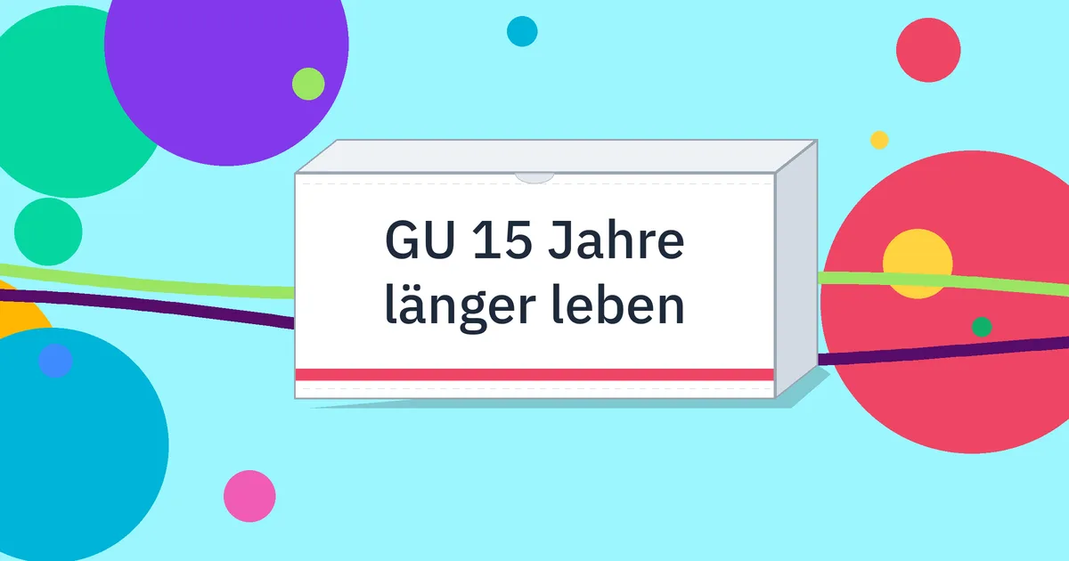 Symbolbild: Packung mit der Aufschrift GU 15 Jahre länger leben (PZN 12742327) – Verfügbarkeit und Bezug in Apotheken in Frankfurt am Main