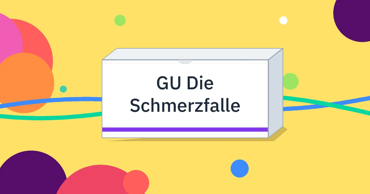 Symbolbild: Packung mit der Aufschrift GU Die Schmerzfalle (PZN 17963748) – Verfügbarkeit und Bezug in Apotheken in Frankfurt am Main