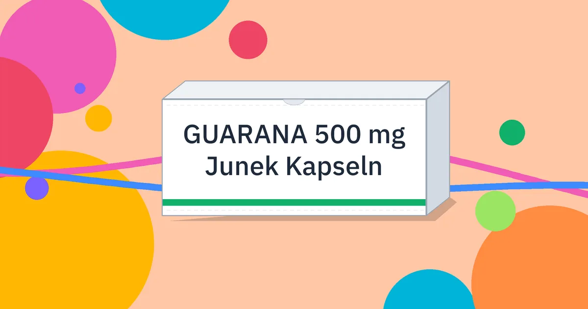 Symbolbild: Packung mit der Aufschrift GUARANA 500 mg Junek Kapseln (PZN 00138000) – Verfügbarkeit und Bezug in Apotheken in Frankfurt am Main