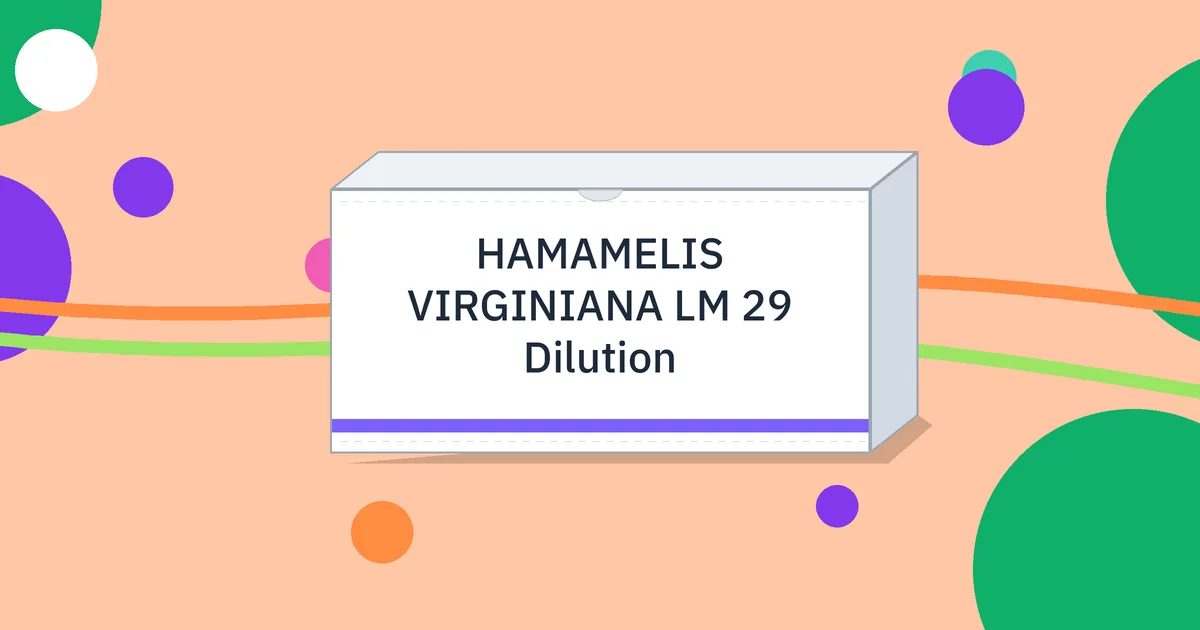 Symbolbild: Packung mit der Aufschrift HAMAMELIS VIRGINIANA LM 29 Dilution (PZN 12884607) – Verfügbarkeit und Bezug in Apotheken in Frankfurt am Main