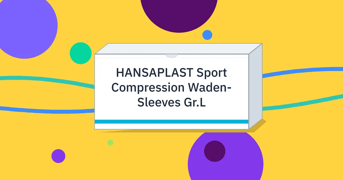 Symbolbild: Packung mit der Aufschrift HANSAPLAST Sport Compression Waden-Sleeves Gr.L (PZN 15823032) – Verfügbarkeit und Bezug in Apotheken in Frankfurt am Main