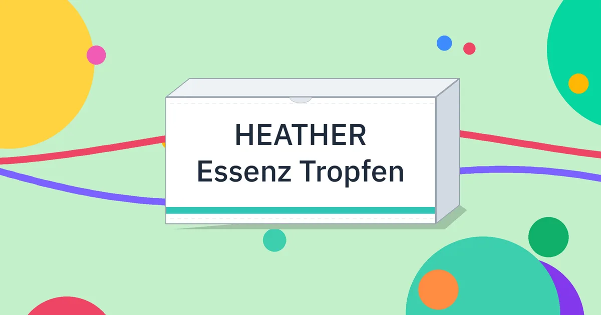 Symbolbild: Packung mit der Aufschrift HEATHER Essenz Tropfen (PZN 19406963) – Verfügbarkeit und Bezug in Apotheken in Frankfurt am Main