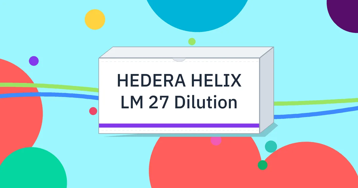 Symbolbild: Packung mit der Aufschrift HEDERA HELIX LM 27 Dilution (PZN 12885512) – Verfügbarkeit und Bezug in Apotheken in Frankfurt am Main