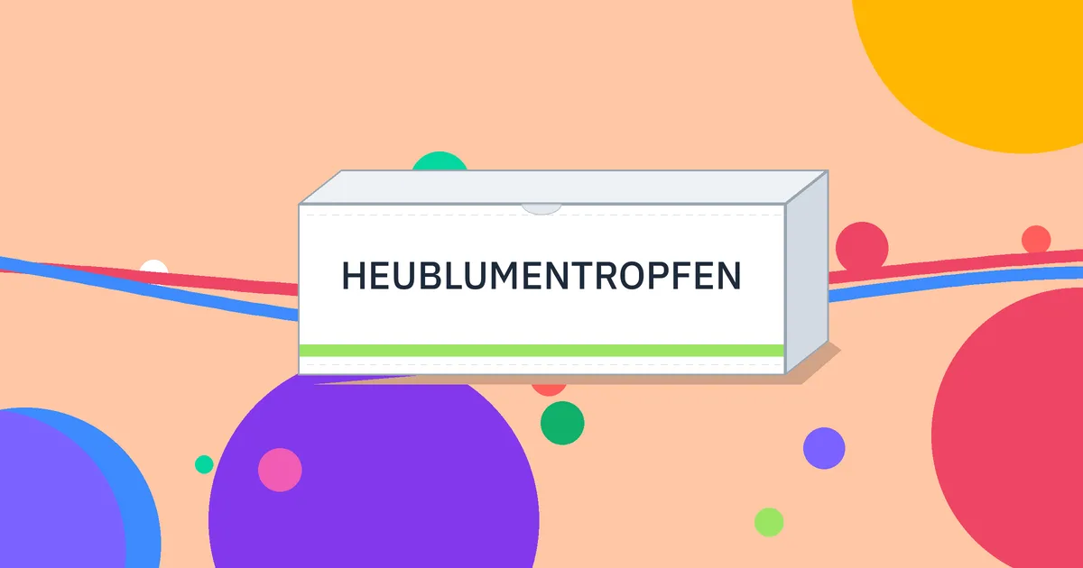 Symbolbild: Packung mit der Aufschrift HEUBLUMENTROPFEN (PZN 11365667) – Verfügbarkeit und Bezug in Apotheken in Frankfurt am Main