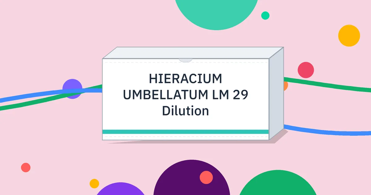 Symbolbild: Packung mit der Aufschrift HIERACIUM UMBELLATUM LM 29 Dilution (PZN 13554154) – Verfügbarkeit und Bezug in Apotheken in Frankfurt am Main
