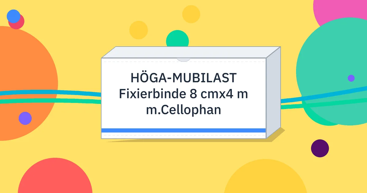 Symbolbild: Packung mit der Aufschrift HÖGA-MUBILAST Fixierbinde 8 cmx4 m m.Cellophan (PZN 04401517) – Verfügbarkeit und Bezug in Apotheken in Frankfurt am Main
