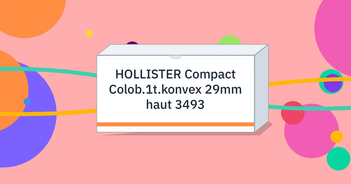 Symbolbild: Packung mit der Aufschrift HOLLISTER Compact Colob.1t.konvex 29mm haut 3493 (PZN 07323077) – Verfügbarkeit und Bezug in Apotheken in Frankfurt am Main