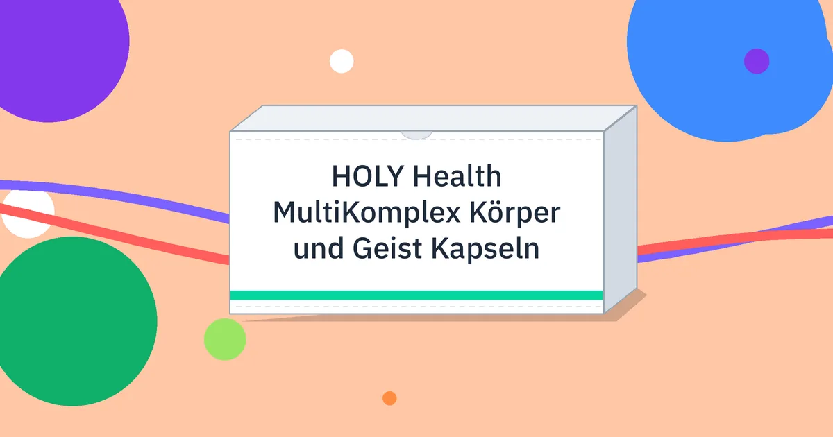 Symbolbild: Packung mit der Aufschrift HOLY Health MultiKomplex Körper und Geist Kapseln (PZN 19523108) – Verfügbarkeit und Bezug in Apotheken in Frankfurt am Main
