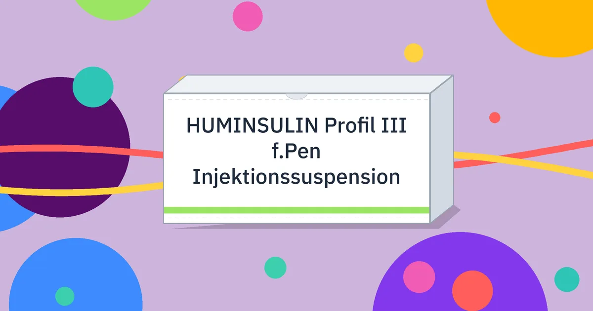Symbolbild: Packung mit der Aufschrift HUMINSULIN Profil III f.Pen Injektionssuspension (PZN 07273712) – Verfügbarkeit und Bezug in Apotheken in Frankfurt am Main