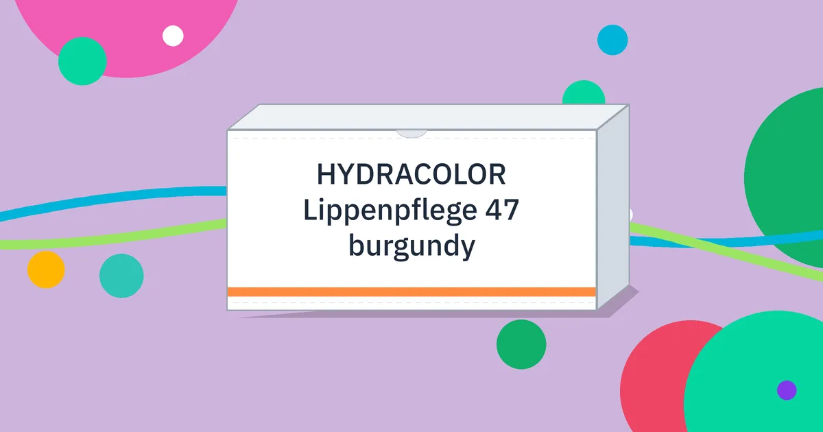 Symbolbild: Packung mit der Aufschrift HYDRACOLOR Lippenpflege 47 burgundy (PZN 10178242) – Verfügbarkeit und Bezug in Apotheken in Frankfurt am Main