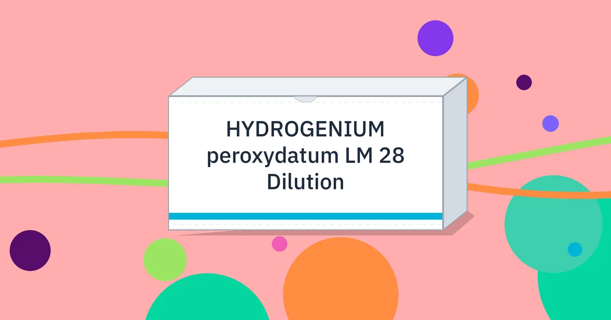 Symbolbild: Packung mit der Aufschrift HYDROGENIUM peroxydatum LM 28 Dilution (PZN 13557419) – Verfügbarkeit und Bezug in Apotheken in Frankfurt am Main