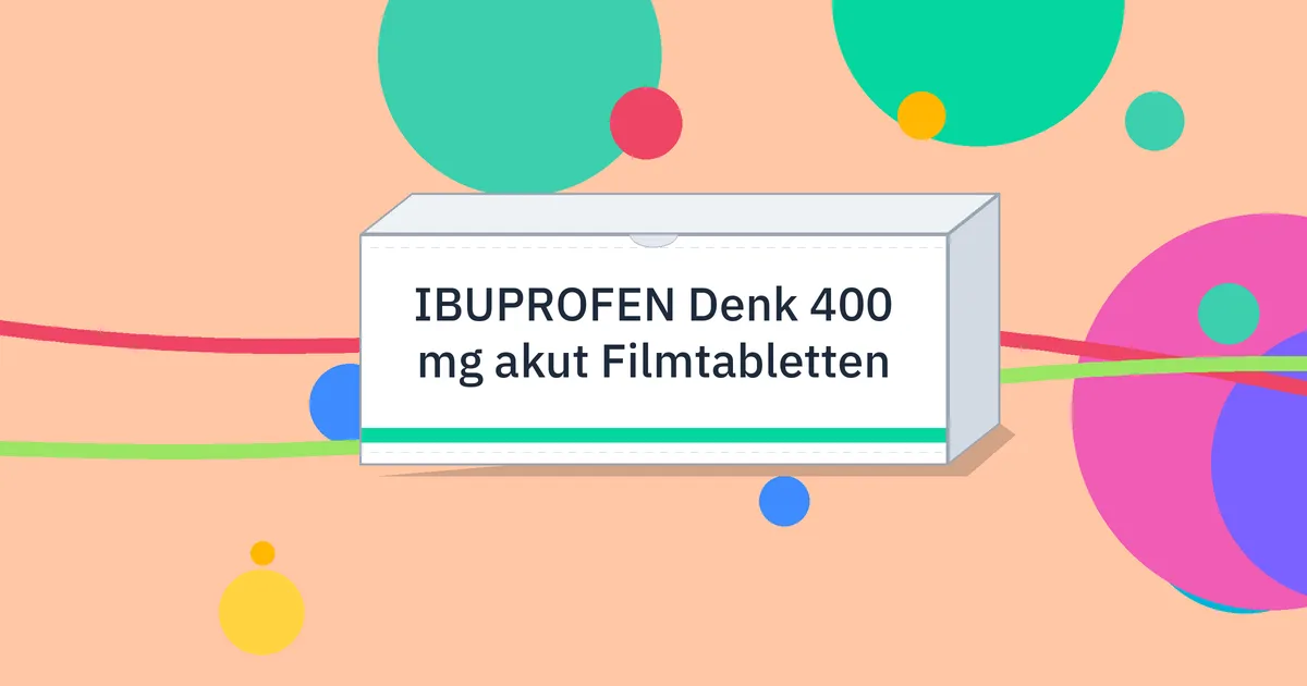 Symbolbild: Packung mit der Aufschrift IBUPROFEN Denk 400 mg akut Filmtabletten (PZN 10386963) – Verfügbarkeit und Bezug in Apotheken in Frankfurt am Main