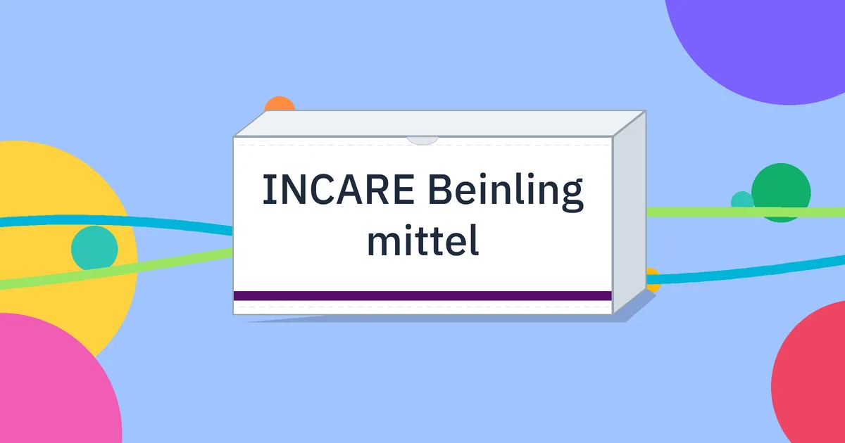 Symbolbild: Packung mit der Aufschrift INCARE Beinling mittel (PZN 04010225) – Verfügbarkeit und Bezug in Apotheken in Frankfurt am Main