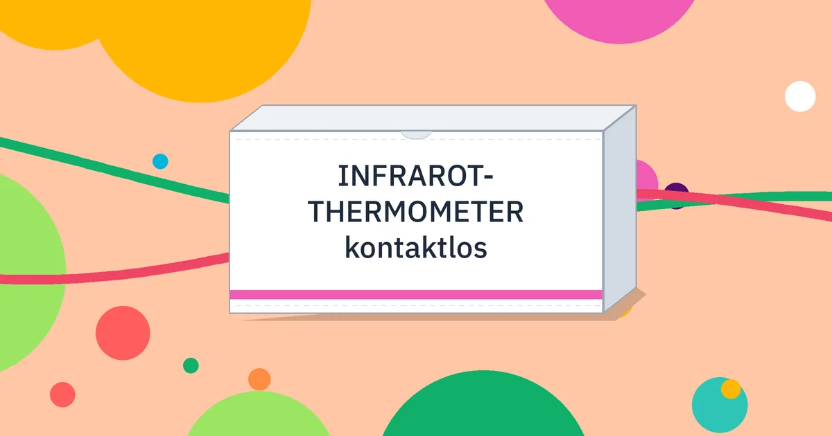 Symbolbild: Packung mit der Aufschrift INFRAROT-THERMOMETER kontaktlos (PZN 19860314) – Verfügbarkeit und Bezug in Apotheken in Frankfurt am Main