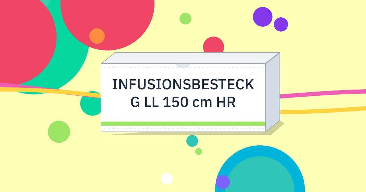 Symbolbild: Packung mit der Aufschrift INFUSIONSBESTECK G LL 150 cm HR (PZN 02762932) – Verfügbarkeit und Bezug in Apotheken in Frankfurt am Main