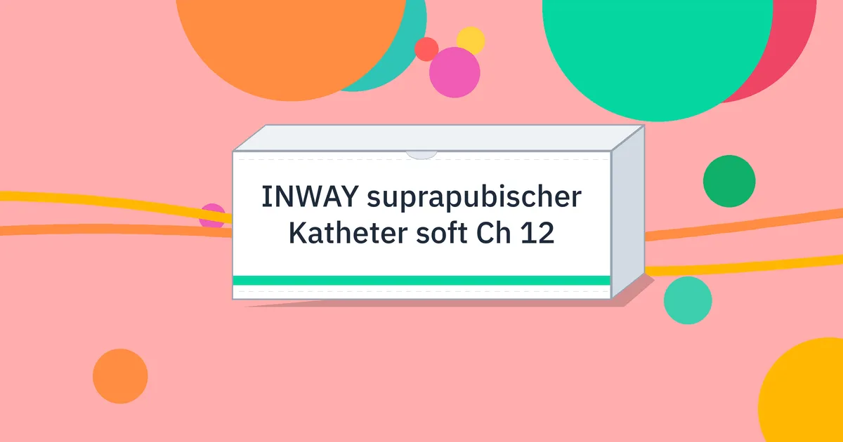 Symbolbild: Packung mit der Aufschrift INWAY suprapubischer Katheter soft Ch 12 (PZN 09736292) – Verfügbarkeit und Bezug in Apotheken in Frankfurt am Main