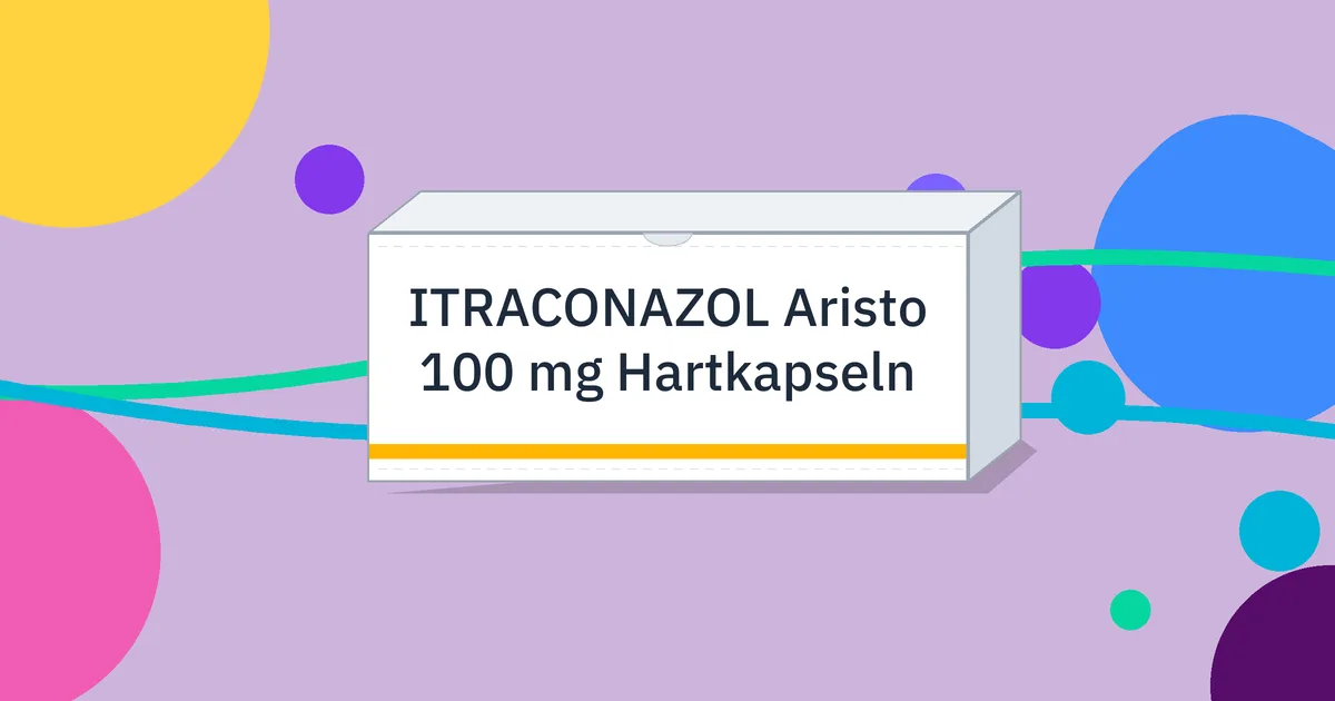 Symbolbild: Packung mit der Aufschrift ITRACONAZOL Aristo 100 mg Hartkapseln (PZN 09438198) – Verfügbarkeit und Bezug in Apotheken in Frankfurt am Main