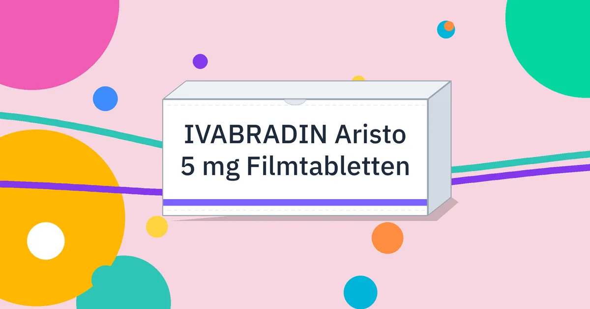 Symbolbild: Packung mit der Aufschrift IVABRADIN Aristo 5 mg Filmtabletten (PZN 13886169) – Verfügbarkeit und Bezug in Apotheken in Frankfurt am Main