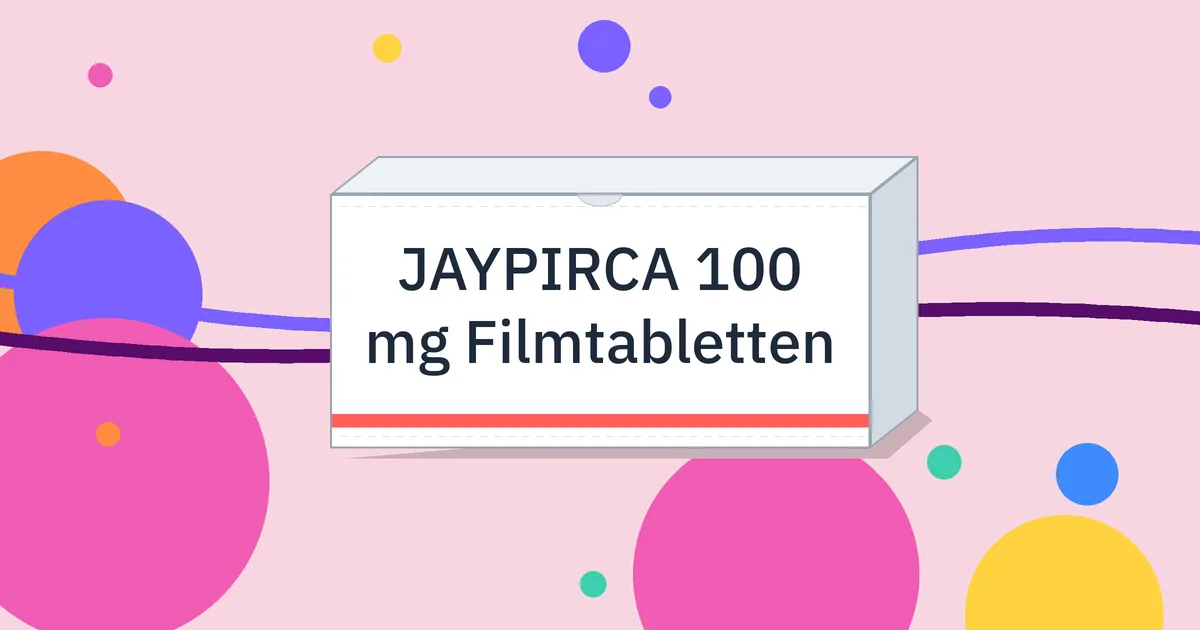 Symbolbild: Packung mit der Aufschrift JAYPIRCA 100 mg Filmtabletten (PZN 20217575) – Verfügbarkeit und Bezug in Apotheken in Frankfurt am Main
