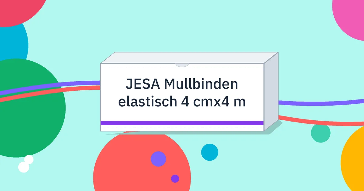 Symbolbild: Packung mit der Aufschrift JESA Mullbinden elastisch 4 cmx4 m (PZN 10554656) – Verfügbarkeit und Bezug in Apotheken in Frankfurt am Main