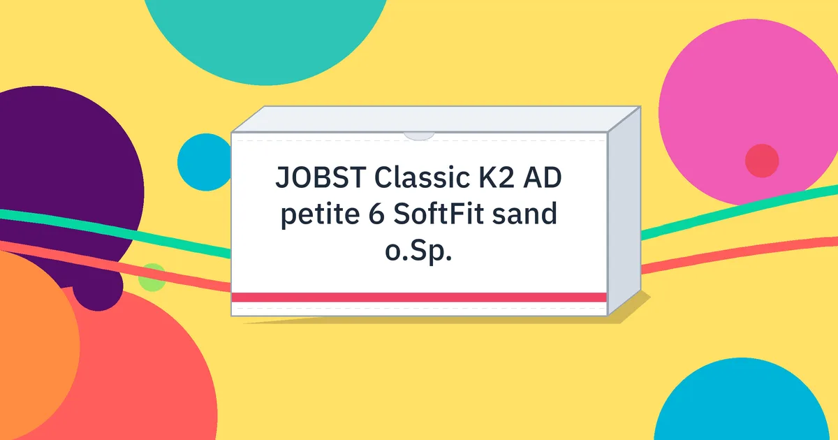 Symbolbild: Packung mit der Aufschrift JOBST Classic K2 AD petite 6 SoftFit sand o.Sp. (PZN 14222632) – Verfügbarkeit und Bezug in Apotheken in Frankfurt am Main