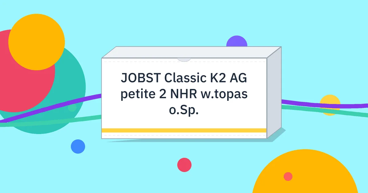 Symbolbild: Packung mit der Aufschrift JOBST Classic K2 AG petite 2 NHR w.topas o.Sp. (PZN 13063396) – Verfügbarkeit und Bezug in Apotheken in Frankfurt am Main