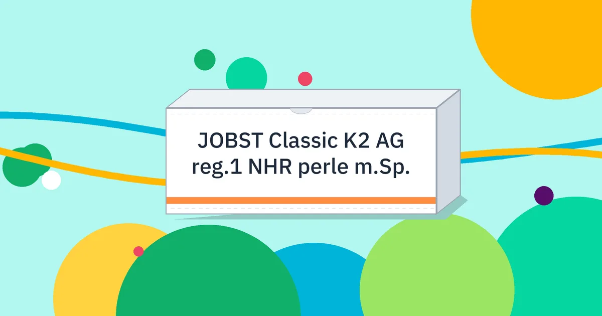 Symbolbild: Packung mit der Aufschrift JOBST Classic K2 AG reg.1 NHR perle m.Sp. (PZN 11271908) – Verfügbarkeit und Bezug in Apotheken in Frankfurt am Main