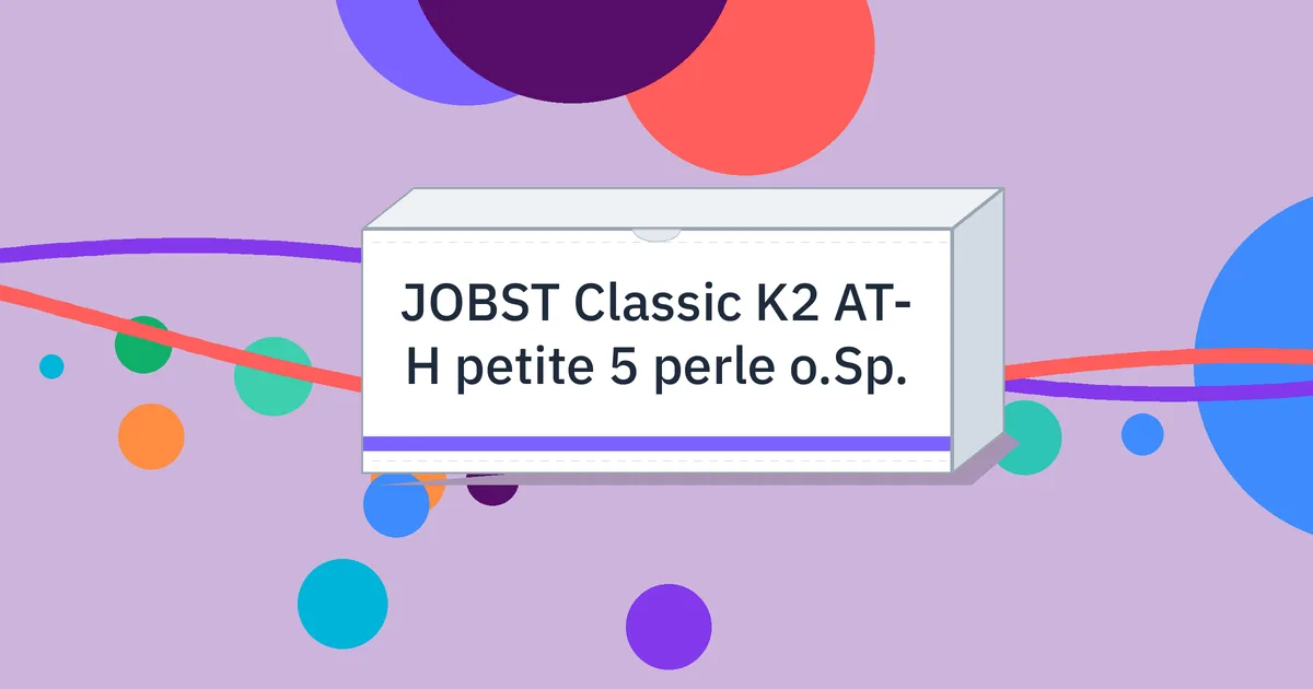 Symbolbild: Packung mit der Aufschrift JOBST Classic K2 AT-H petite 5 perle o.Sp. (PZN 13159966) – Verfügbarkeit und Bezug in Apotheken in Frankfurt am Main