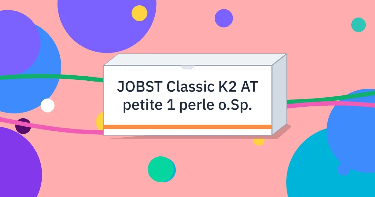 Symbolbild: Packung mit der Aufschrift JOBST Classic K2 AT petite 1 perle o.Sp. (PZN 11275585) – Verfügbarkeit und Bezug in Apotheken in Frankfurt am Main
