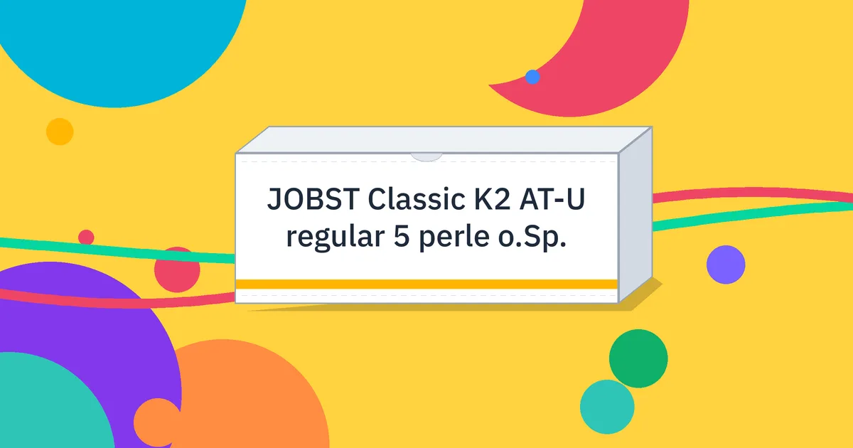 Symbolbild: Packung mit der Aufschrift JOBST Classic K2 AT-U regular 5 perle o.Sp. (PZN 13069559) – Verfügbarkeit und Bezug in Apotheken in Frankfurt am Main