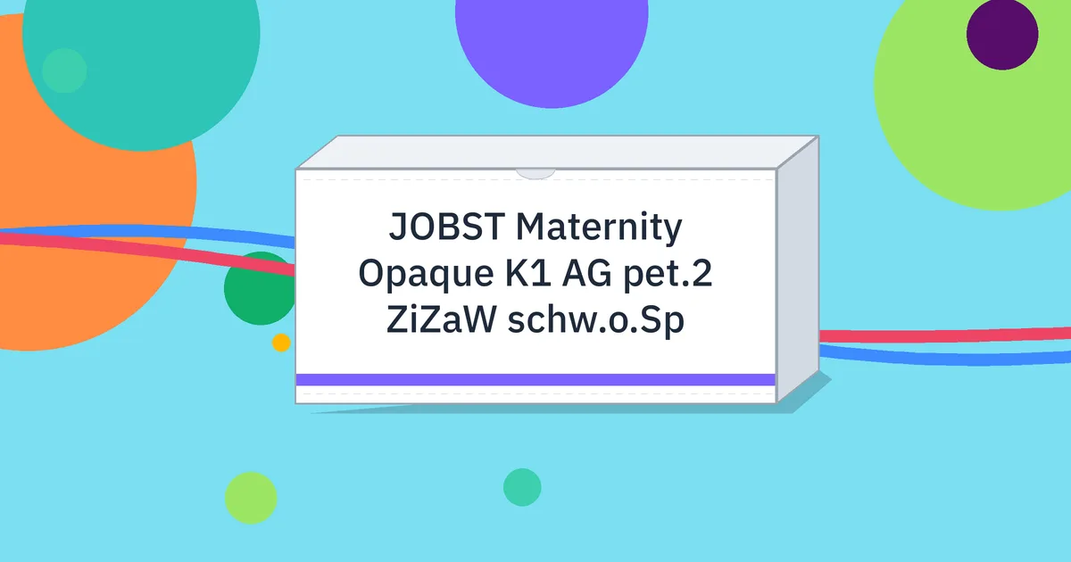 Symbolbild: Packung mit der Aufschrift JOBST Maternity Opaque K1 AG pet.2 ZiZaW schw.o.Sp (PZN 15852660) – Verfügbarkeit und Bezug in Apotheken in Frankfurt am Main
