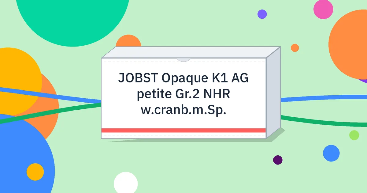 Symbolbild: Packung mit der Aufschrift JOBST Opaque K1 AG petite Gr.2 NHR w.cranb.m.Sp. (PZN 13084926) – Verfügbarkeit und Bezug in Apotheken in Frankfurt am Main