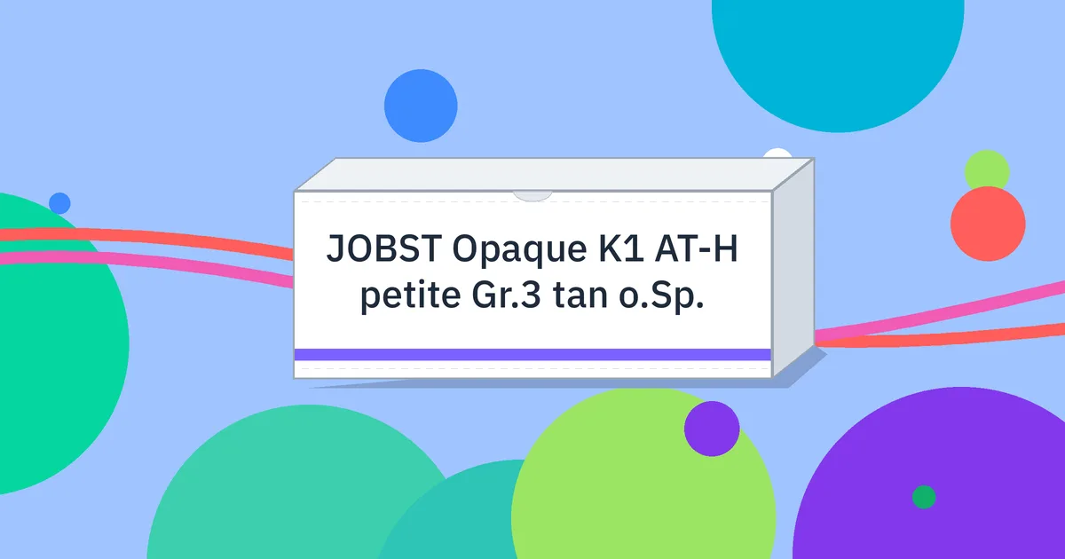 Symbolbild: Packung mit der Aufschrift JOBST Opaque K1 AT-H petite Gr.3 tan o.Sp. (PZN 16276709) – Verfügbarkeit und Bezug in Apotheken in Frankfurt am Main