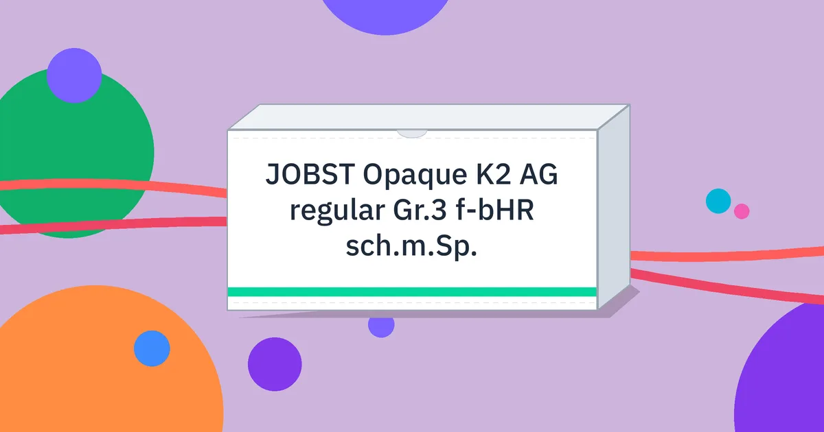 Symbolbild: Packung mit der Aufschrift JOBST Opaque K2 AG regular Gr.3 f-bHR sch.m.Sp. (PZN 10723260) – Verfügbarkeit und Bezug in Apotheken in Frankfurt am Main
