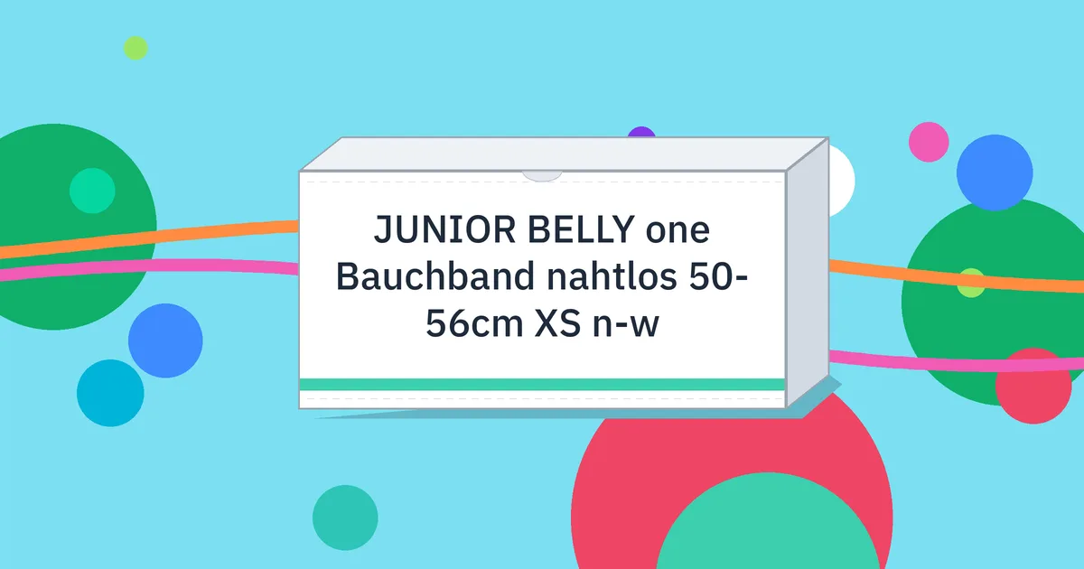 Symbolbild: Packung mit der Aufschrift JUNIOR BELLY one Bauchband nahtlos 50-56cm XS n-w (PZN 12421764) – Verfügbarkeit und Bezug in Apotheken in Frankfurt am Main