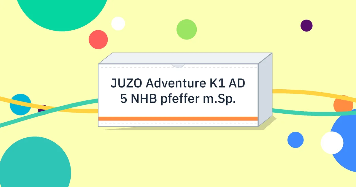 Symbolbild: Packung mit der Aufschrift JUZO Adventure K1 AD 5 NHB pfeffer m.Sp. (PZN 14974875) – Verfügbarkeit und Bezug in Apotheken in Frankfurt am Main