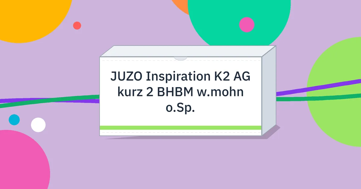 Symbolbild: Packung mit der Aufschrift JUZO Inspiration K2 AG kurz 2 BHBM w.mohn o.Sp. (PZN 14885522) – Verfügbarkeit und Bezug in Apotheken in Frankfurt am Main