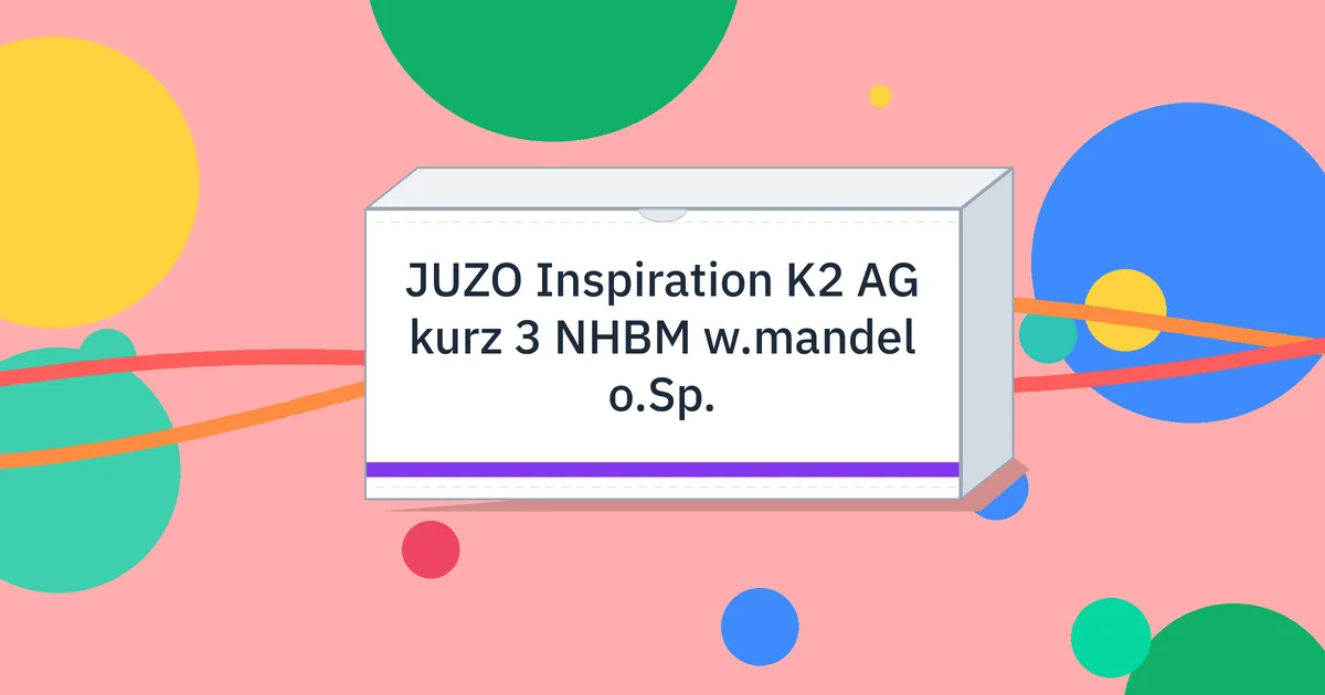 Symbolbild: Packung mit der Aufschrift JUZO Inspiration K2 AG kurz 3 NHBM w.mandel o.Sp. (PZN 14948375) – Verfügbarkeit und Bezug in Apotheken in Frankfurt am Main
