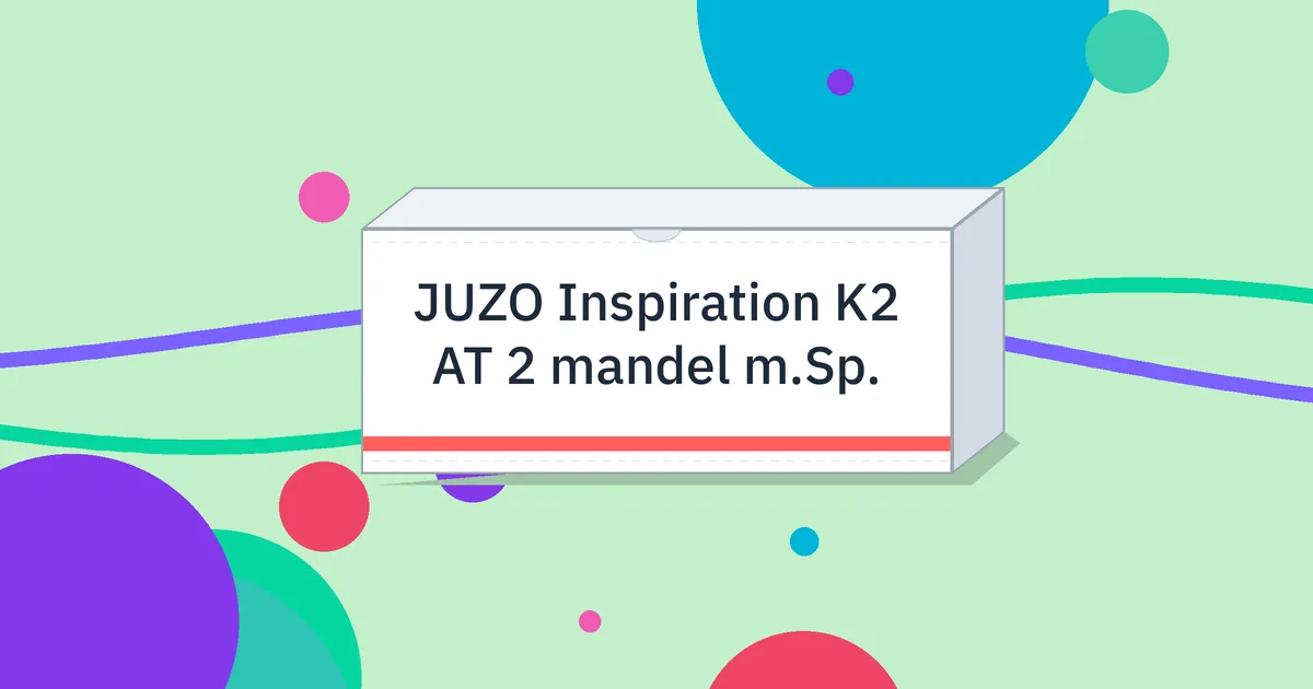 Symbolbild: Packung mit der Aufschrift JUZO Inspiration K2 AT 2 mandel m.Sp. (PZN 14926304) – Verfügbarkeit und Bezug in Apotheken in Frankfurt am Main